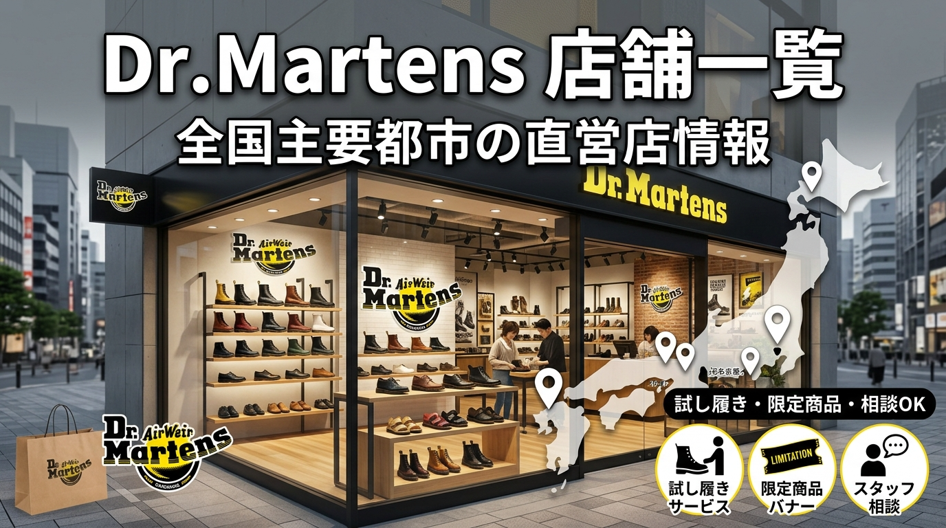 Dr Martens（ドクターマーチン）店舗一覧｜東京・大阪・名古屋・札幌・福岡など全国直営店情報まとめ | Leather Note（レザーノート）